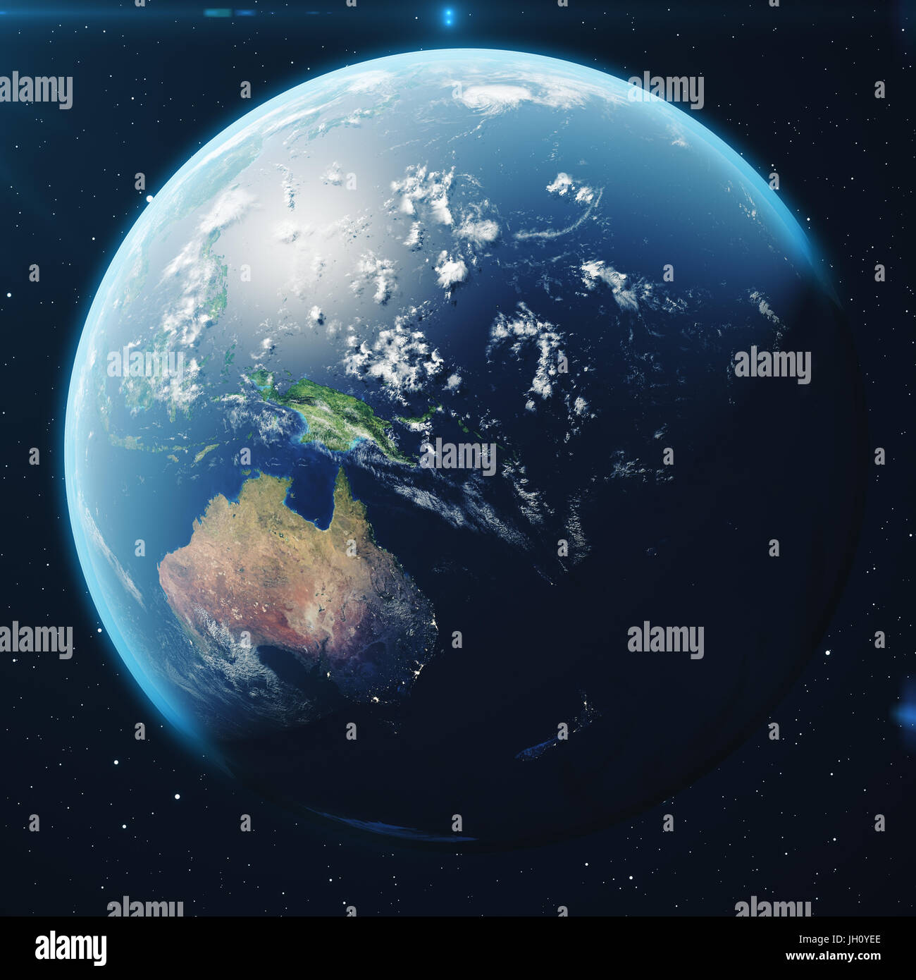 3D Rendering Planet earth from the space at night. The World Globe from ...