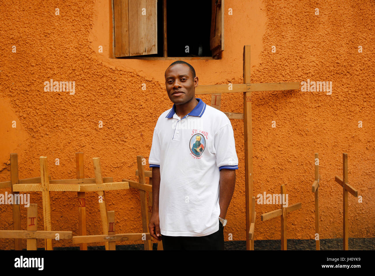 Spiritan priest at Mulago parish. Uganda Stock Photo - Alamy