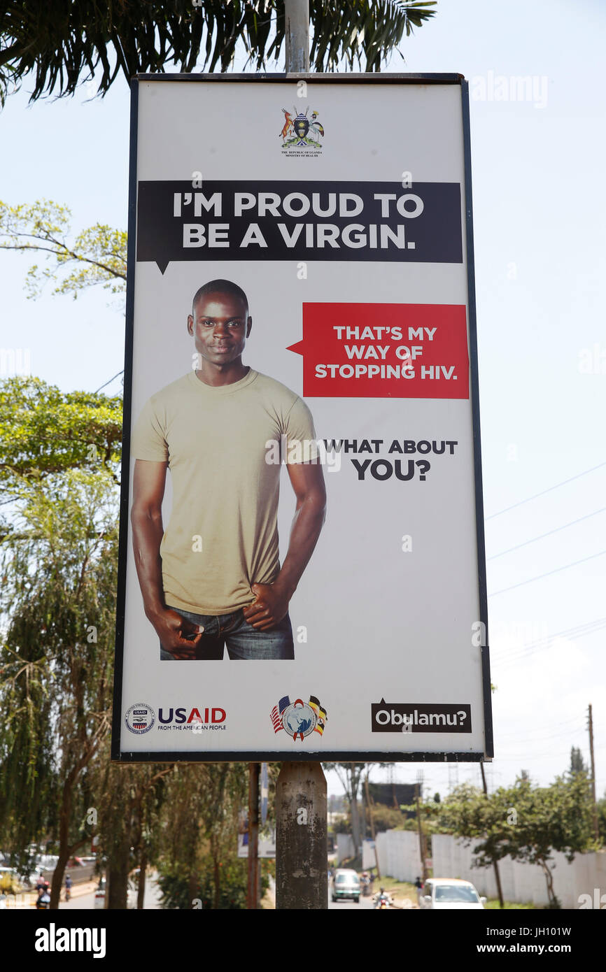AIDS/HIV information poster in Kampala. Uganda Stock Photo - Alamy