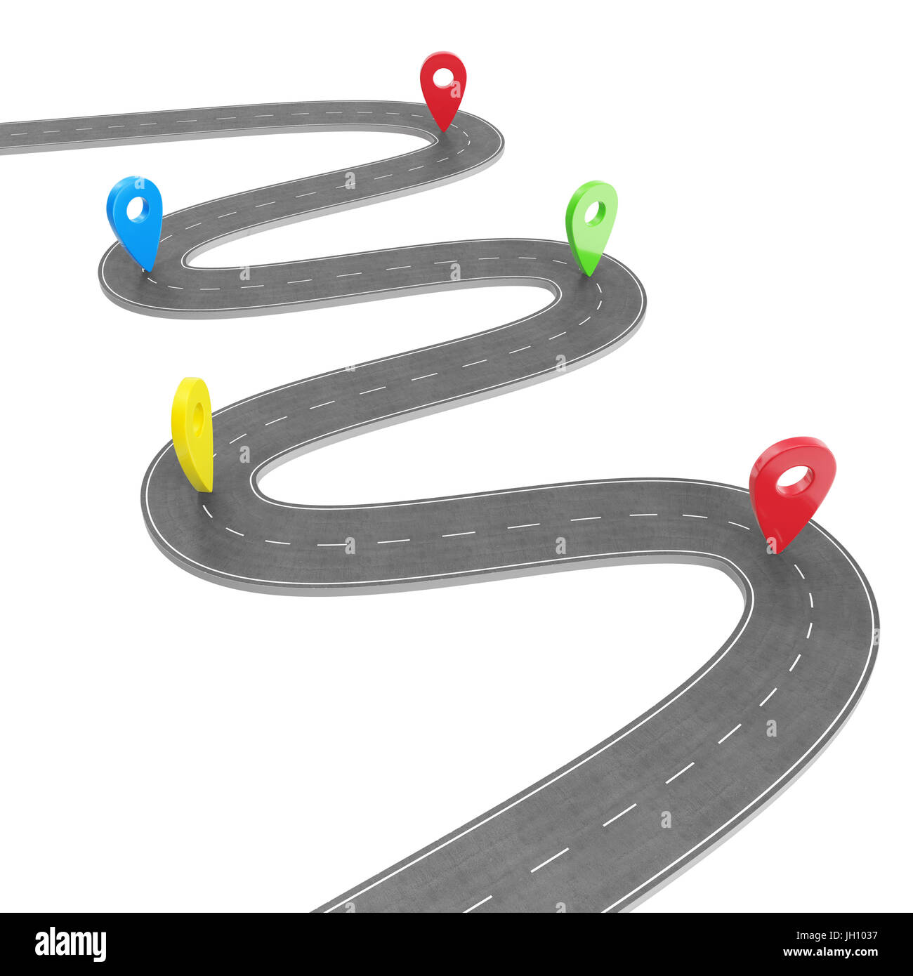 Road infographic with pin pointer. Navigation concept with pin pointer ...