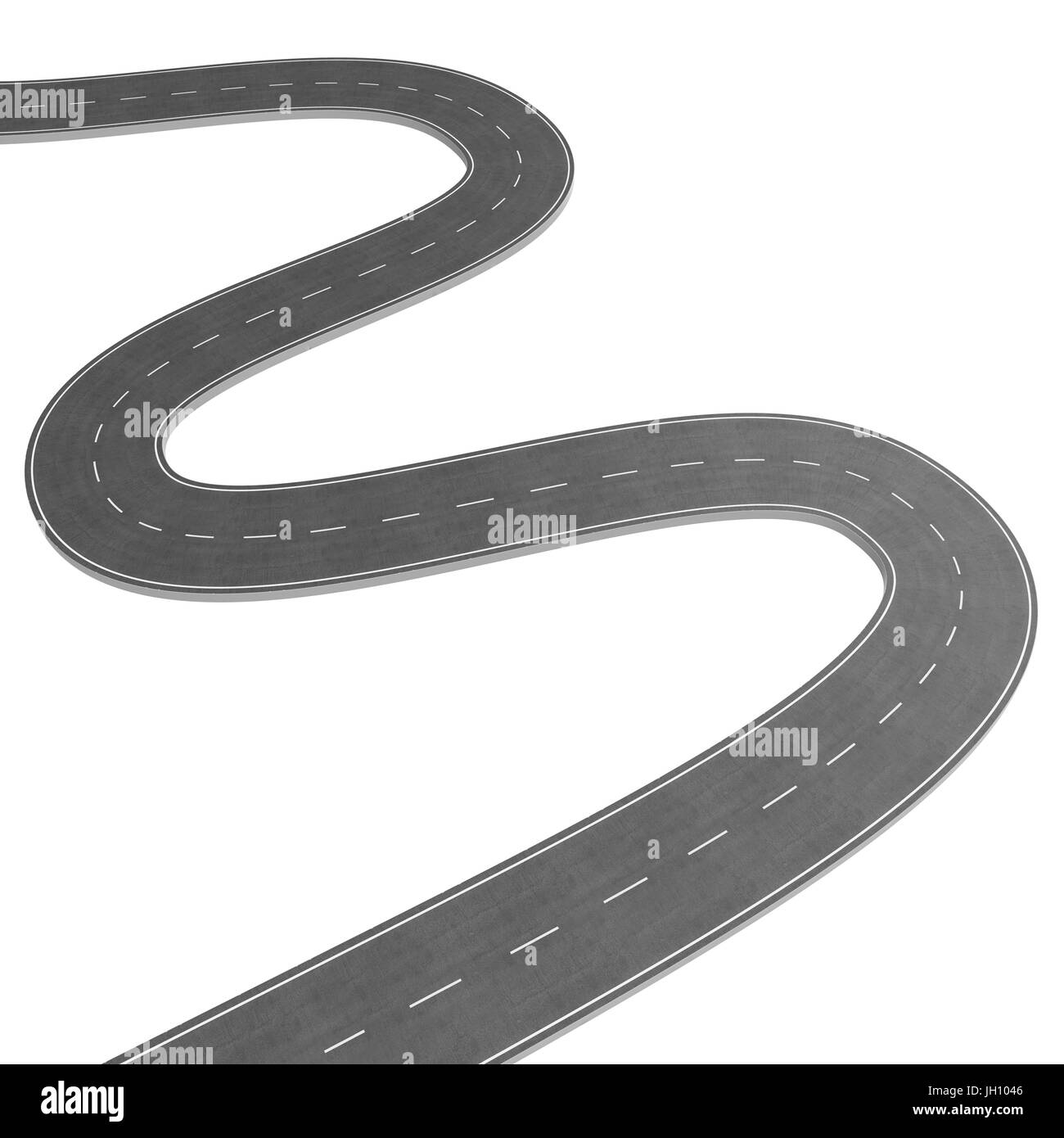 Winding Road isolated on White Background. Road way location ...
