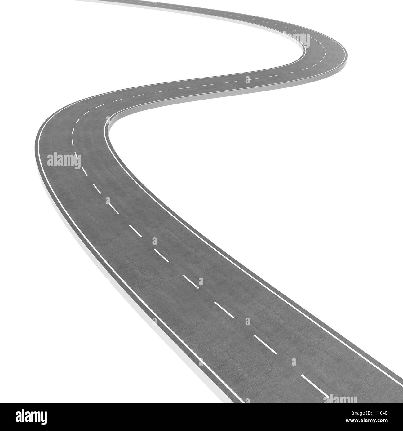 Winding Road isolated on White Background. Road way location ...