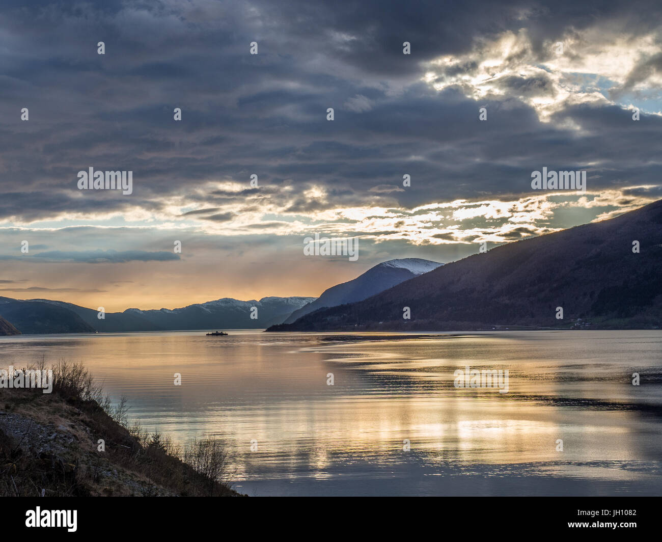 Fjords of norway, ferry crossing Stock Photo - Alamy