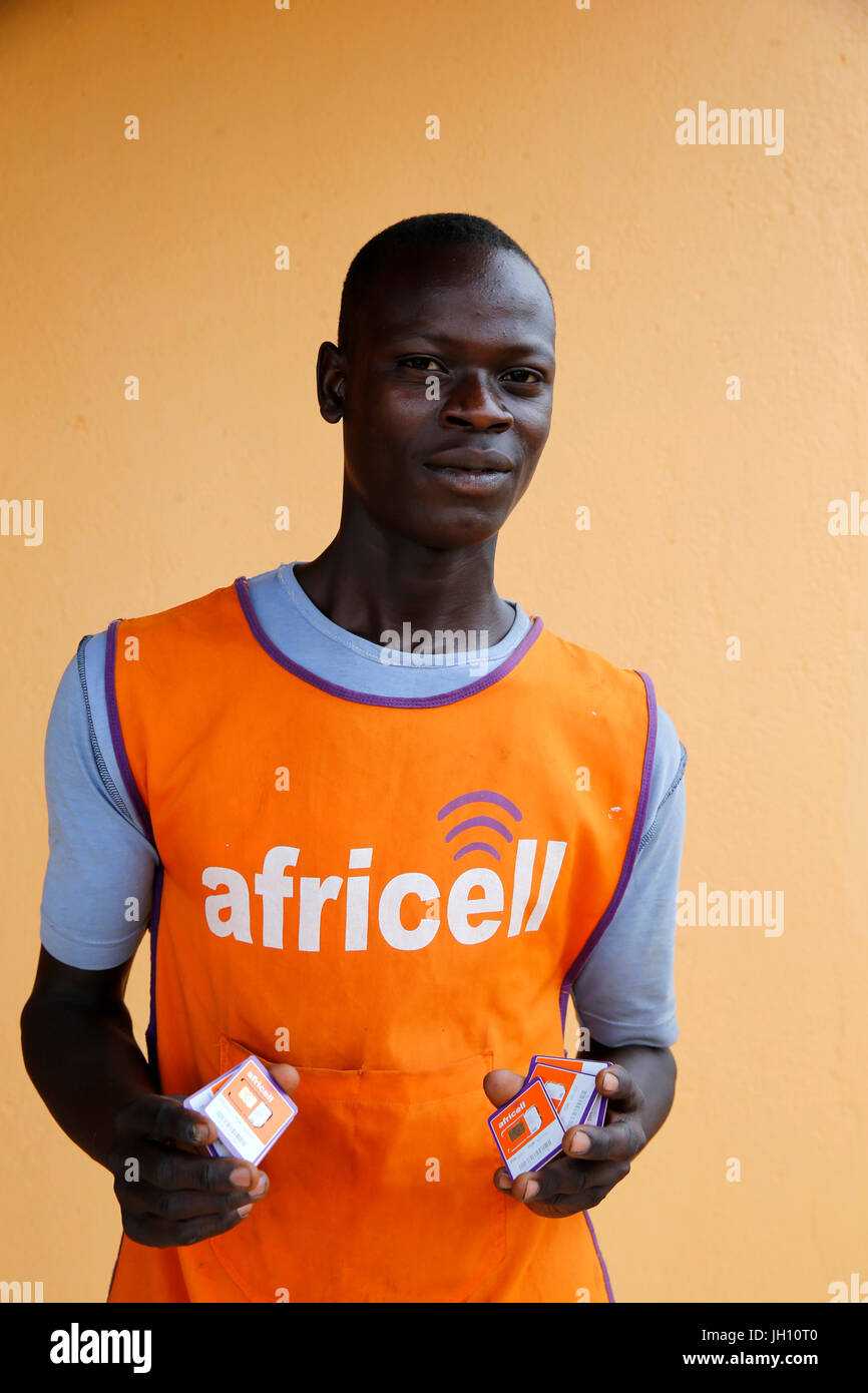 Sim card vendor. Uganda Stock Photo - Alamy