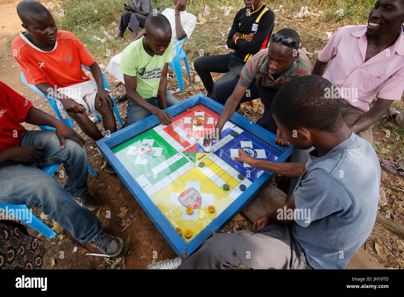 Men playing a game in Mulago. Uganda Stock Photo - Alamy