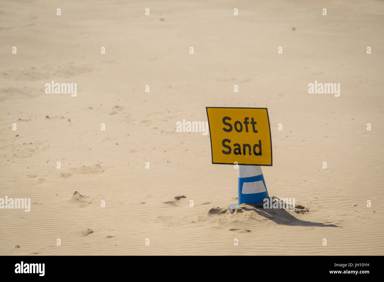 soft sand sign on beach Stock Photo - Alamy