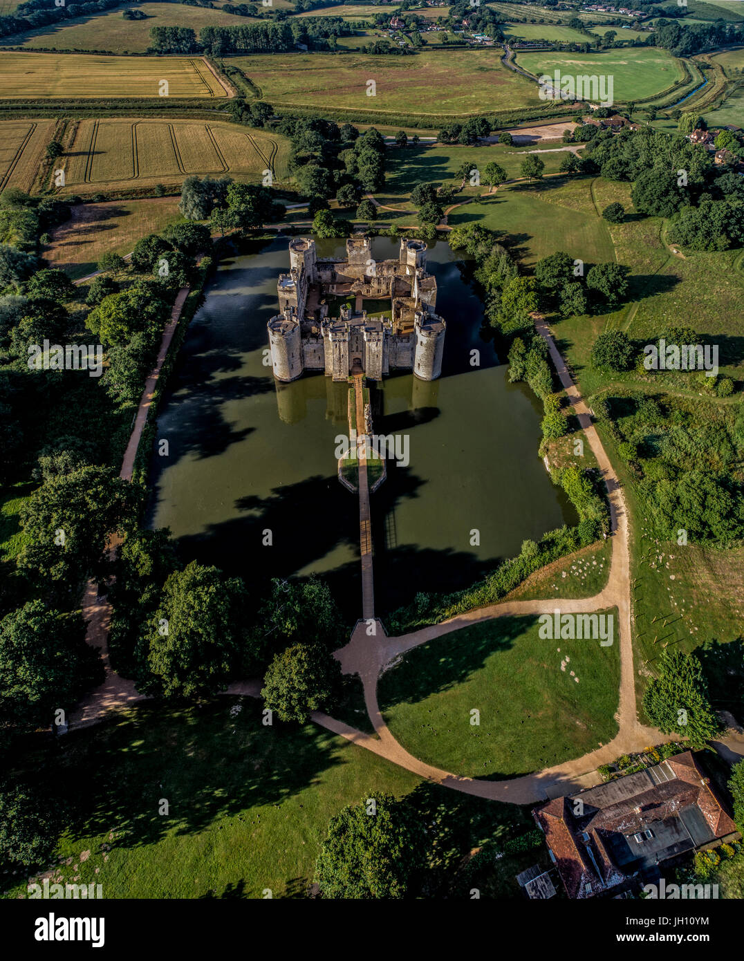 Bodiam Medieval Castle Aerial View High Resolution Stock Photography ...