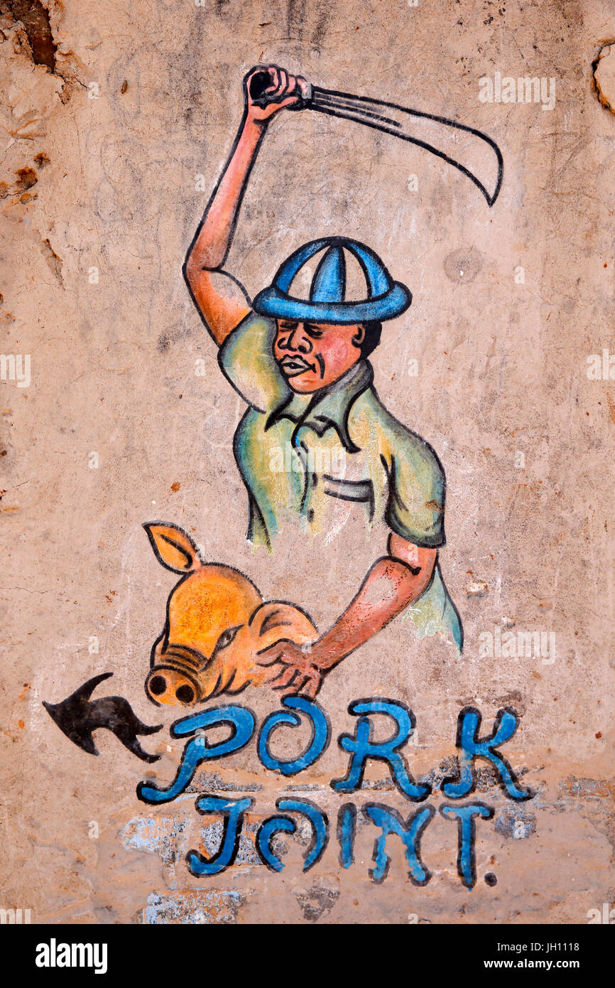 Pork joint (restaurant) sign. Uganda Stock Photo - Alamy