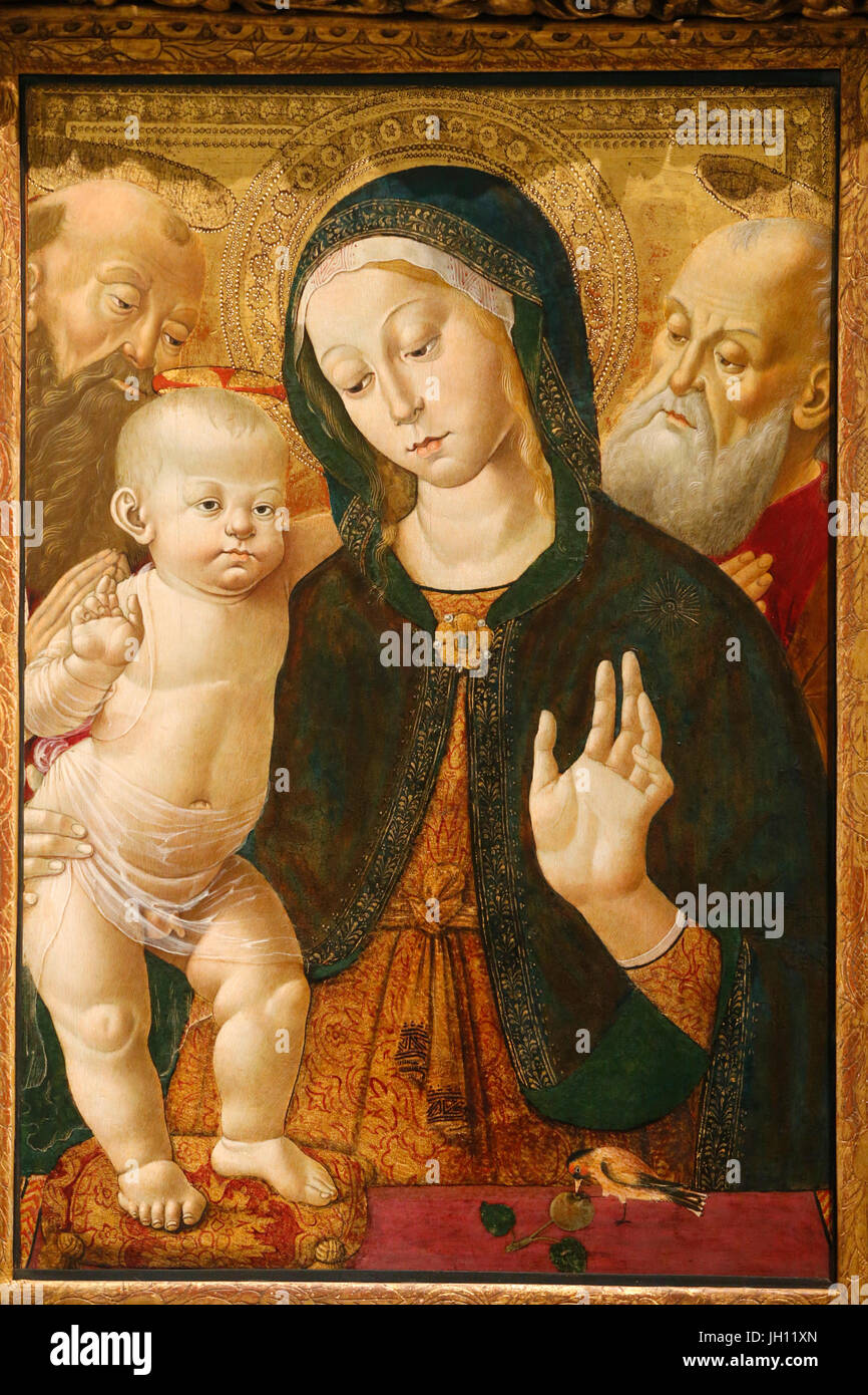 Virgin Theotokos And Child Between Saints