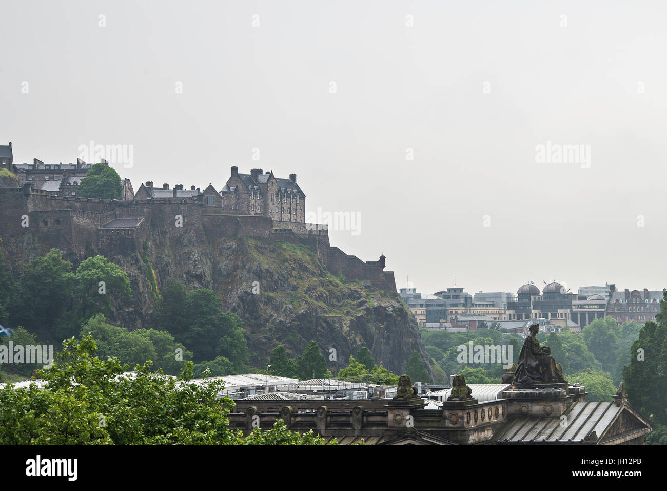 edinburgh castle in a rainy day Stock Photo - Alamy