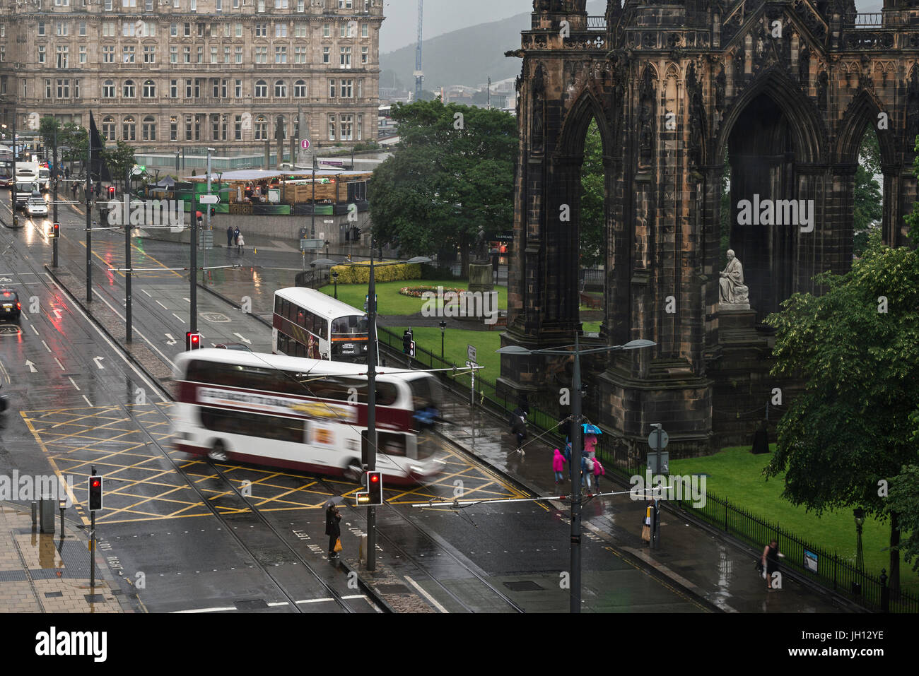 Princes street in the rain hi-res stock photography and images - Alamy
