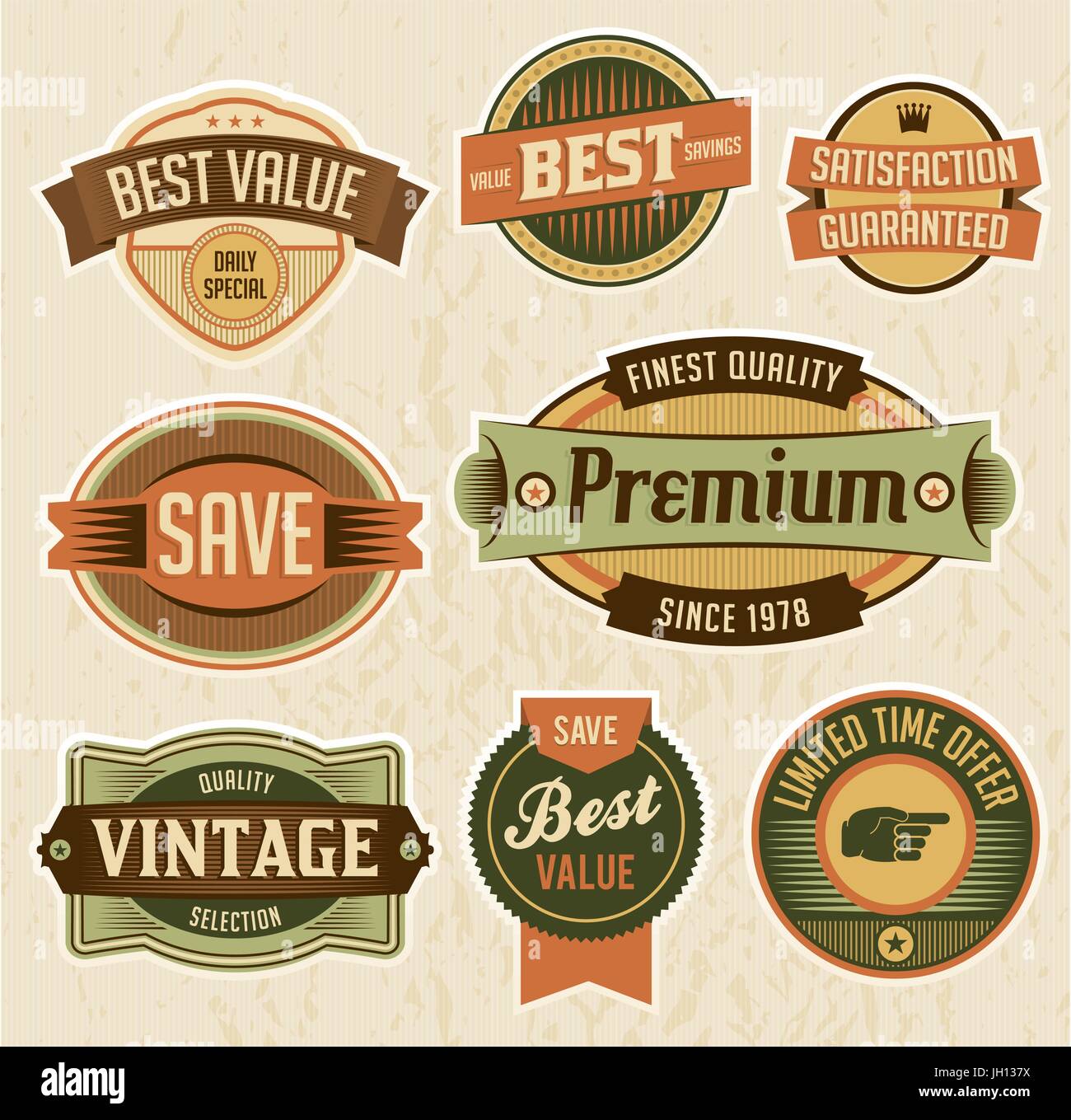 A set of retro retail labels and badges Stock Vector Image & Art - Alamy