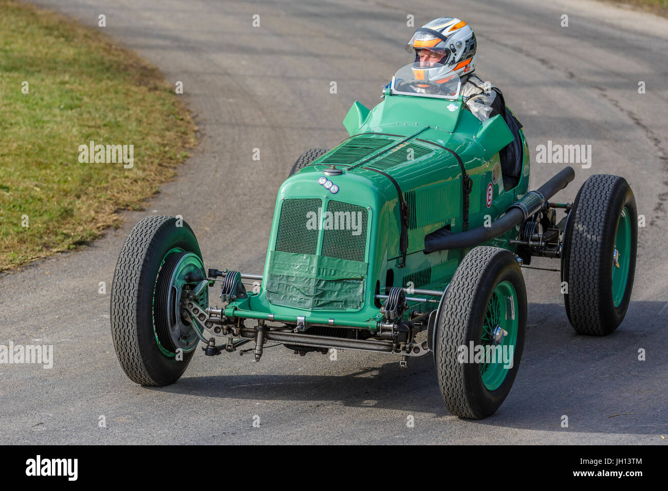 1934 ERA A-Type R3A Brooklands racer with driver Stephen Skipworth at ...