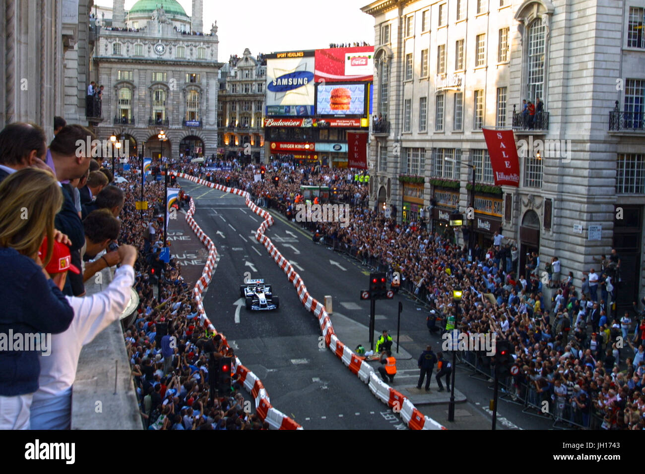 F1 demonstration around Piccadilly Circus London, 2004 Stock Photo - Alamy