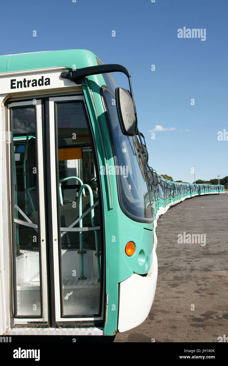 Bus parking, city, Distrito Federal, Brasília, Brazil Stock Photo - Alamy