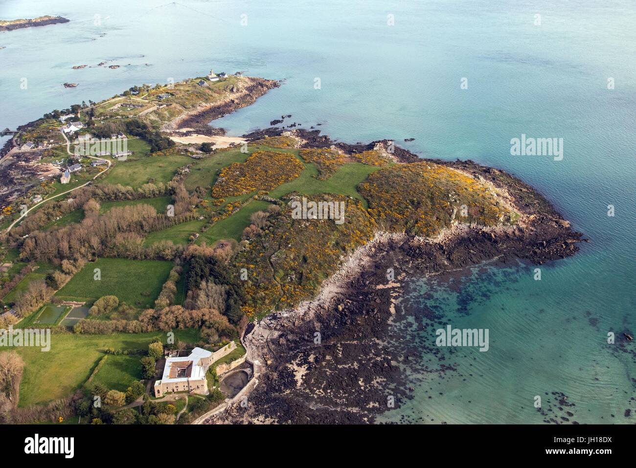 AERIAL VIEW,CHANNEL ISLANDS, GRANVILLE,(50) MANCHE,LOWER NORMANDY ...