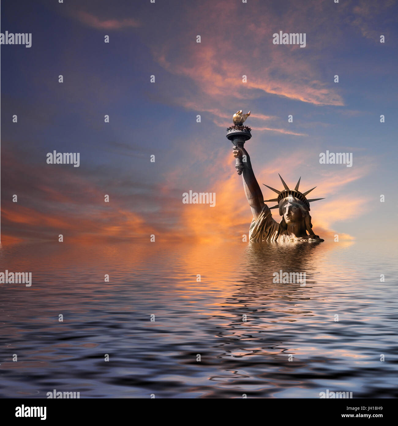 Statue of liberty sun setting hi-res stock photography and images - Alamy