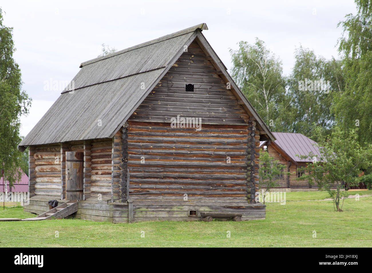 Old Russian wooden houses and structures, Russia Stock Photo - Alamy