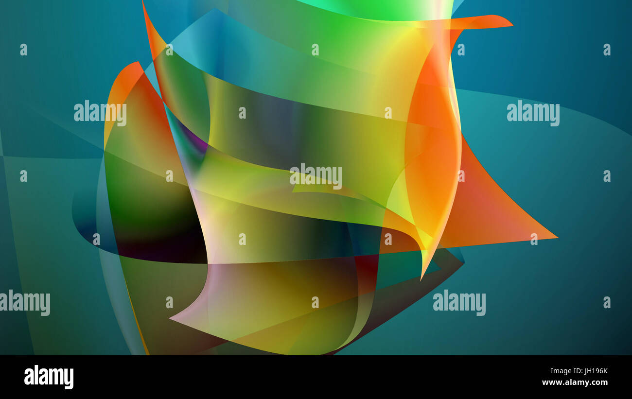 3d illustration of Colorful smooth twist shapes background. Art ...