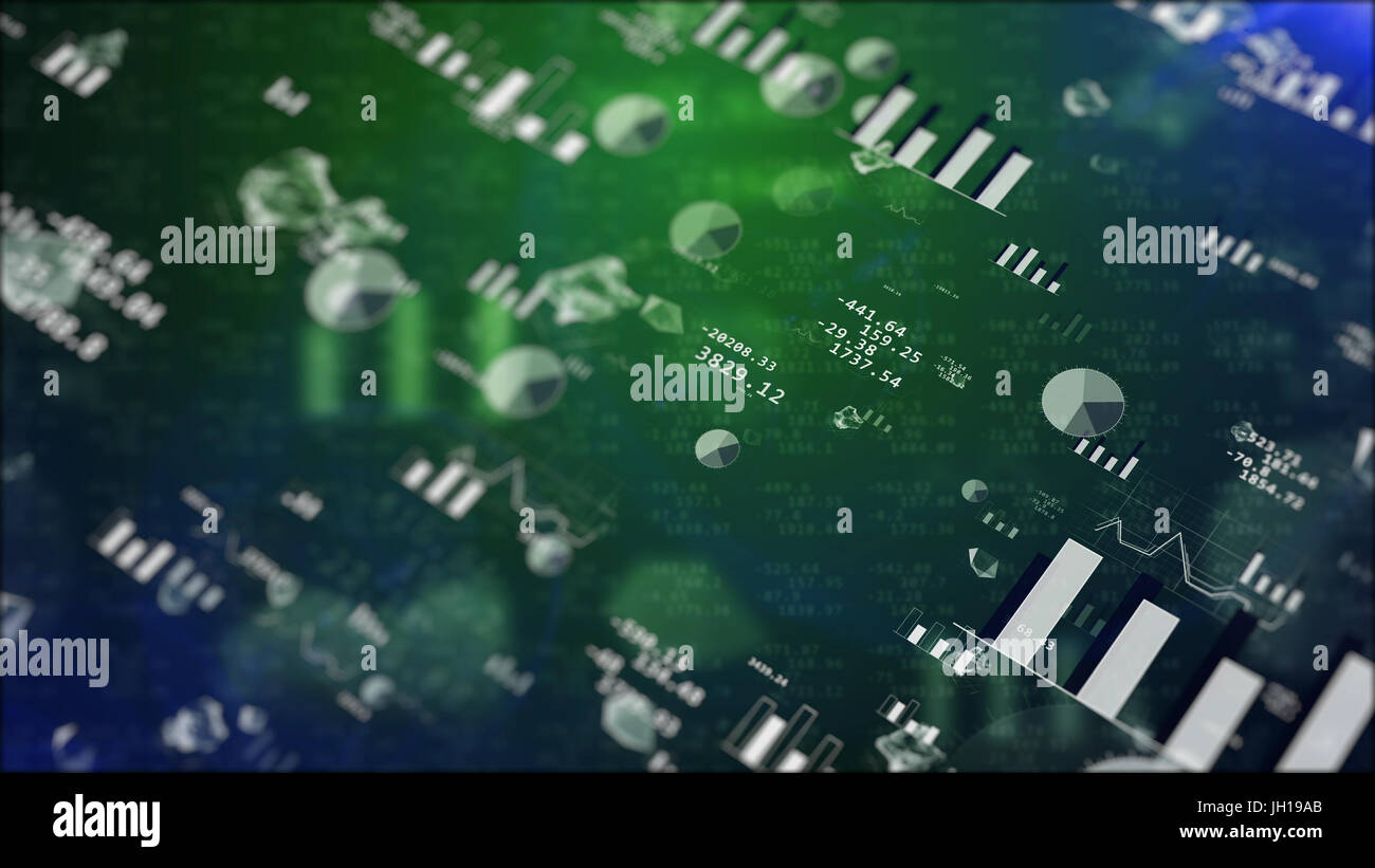 3d illustration. Abstract business stock value charts graph background ...