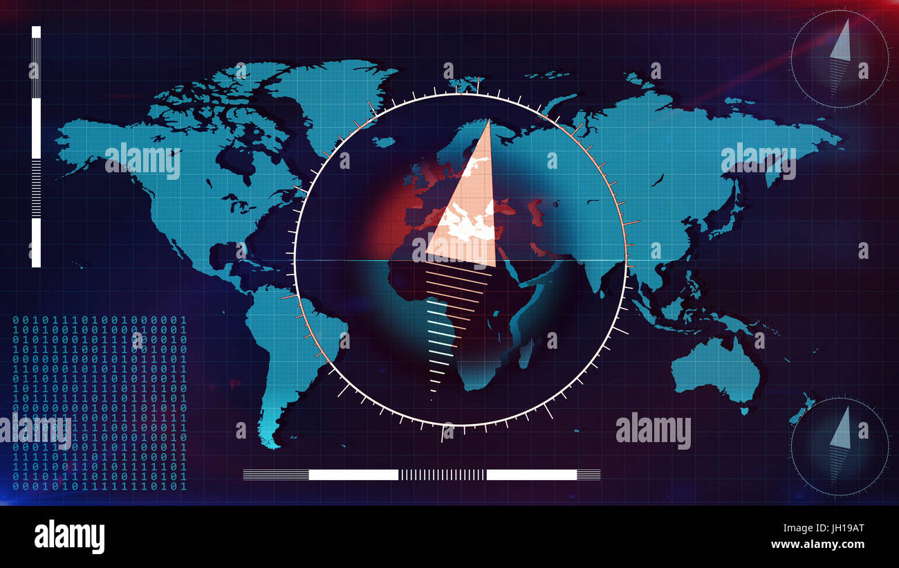3d illustration of Map of the world scanner Stock Photo - Alamy