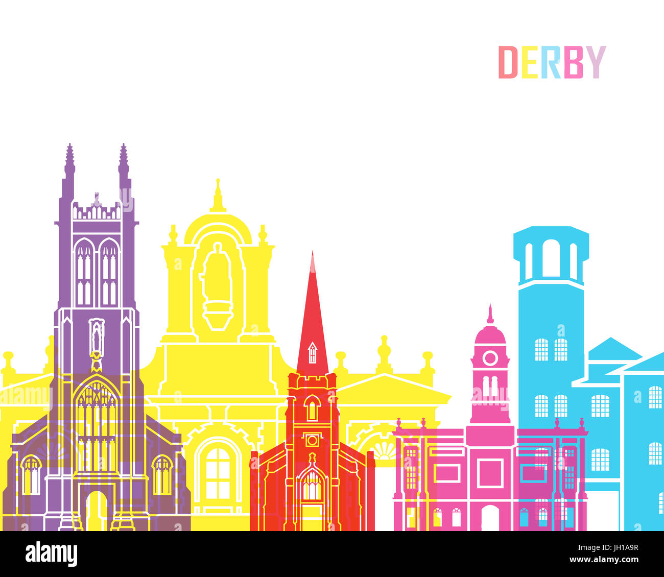 Derby skyline vector hi-res stock photography and images - Alamy
