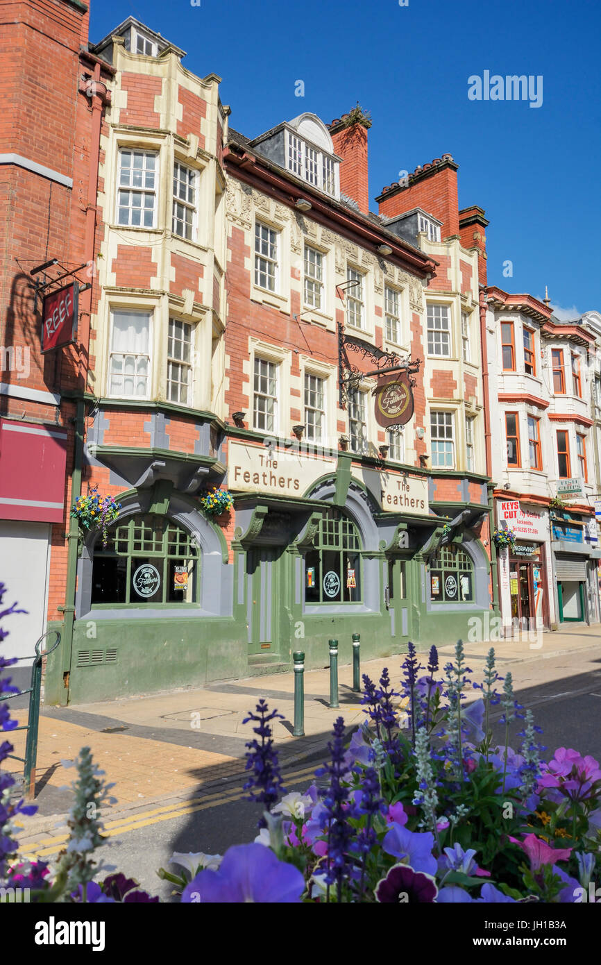 The Feathers public house in Bridge Street in the Cheshire town of ...