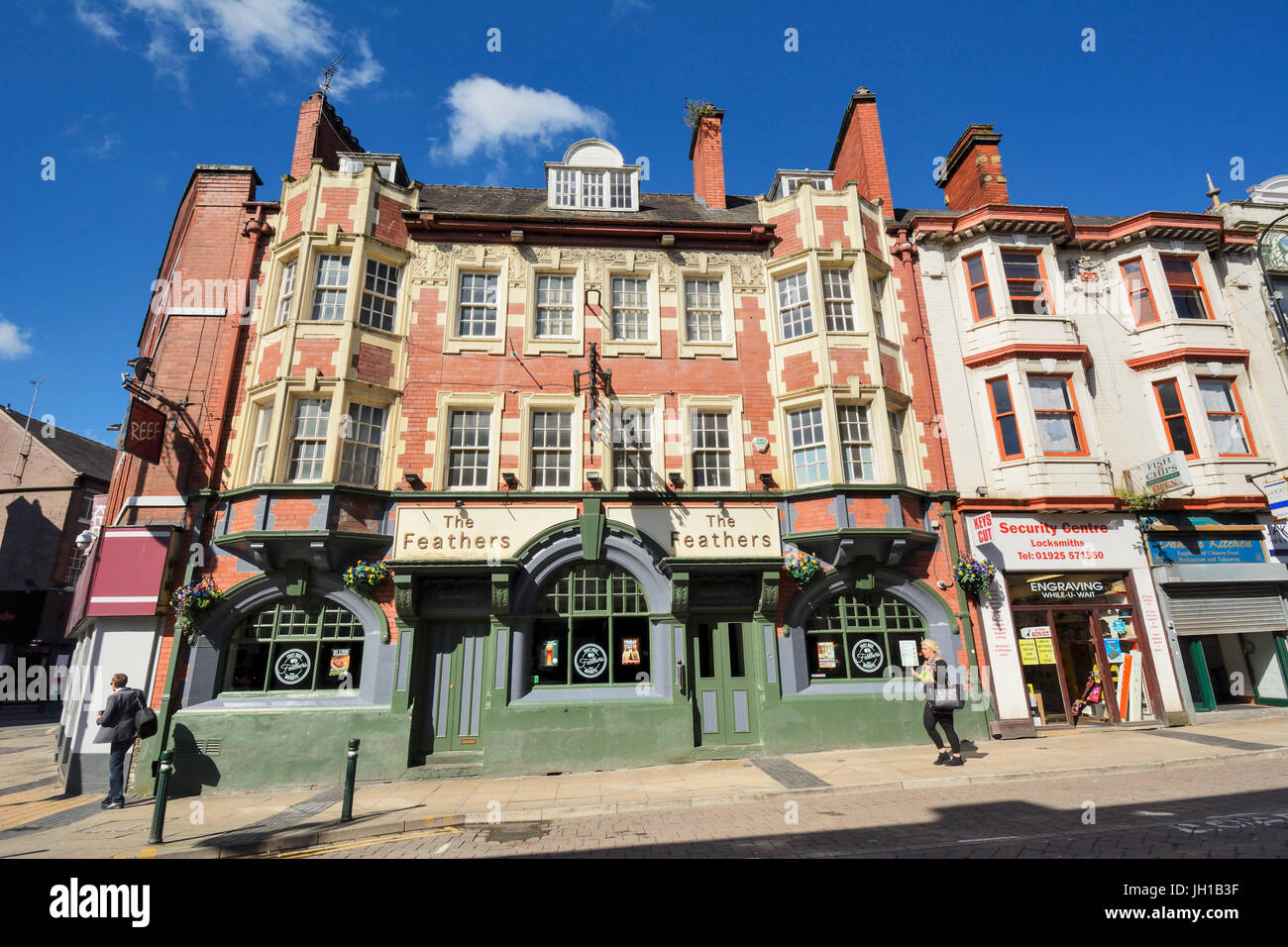 The Feathers public house in Bridge Street in the Cheshire town of ...