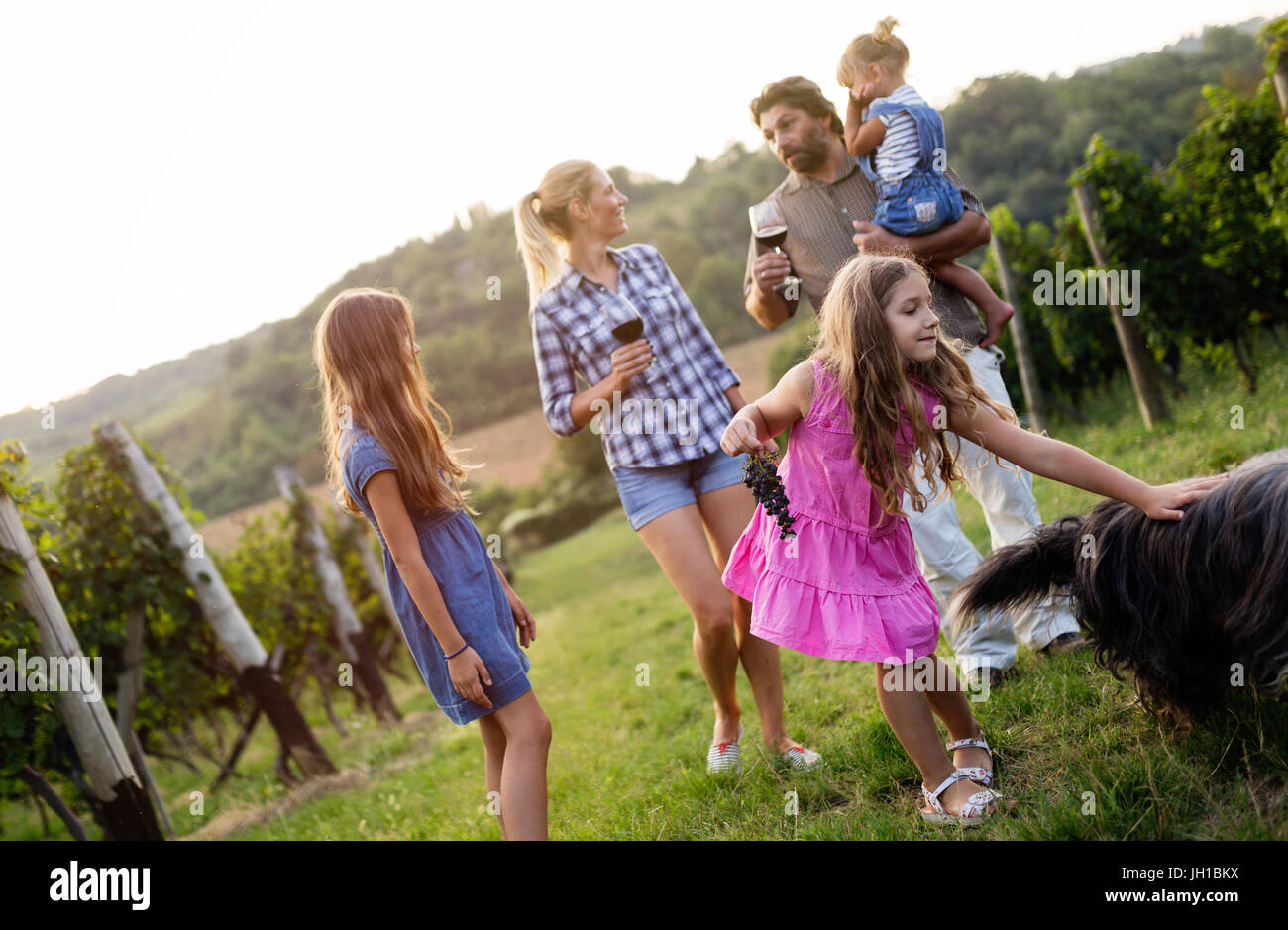 Winemaker family together in vineyard Stock Photo - Alamy Winemaker family together in vineyard Stock Photo - Alamy