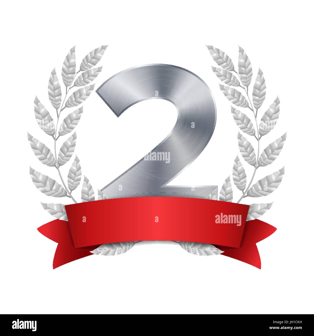 2nd Trophy Award Vector. Second Silver Placement Achievement. Figure 2 ...