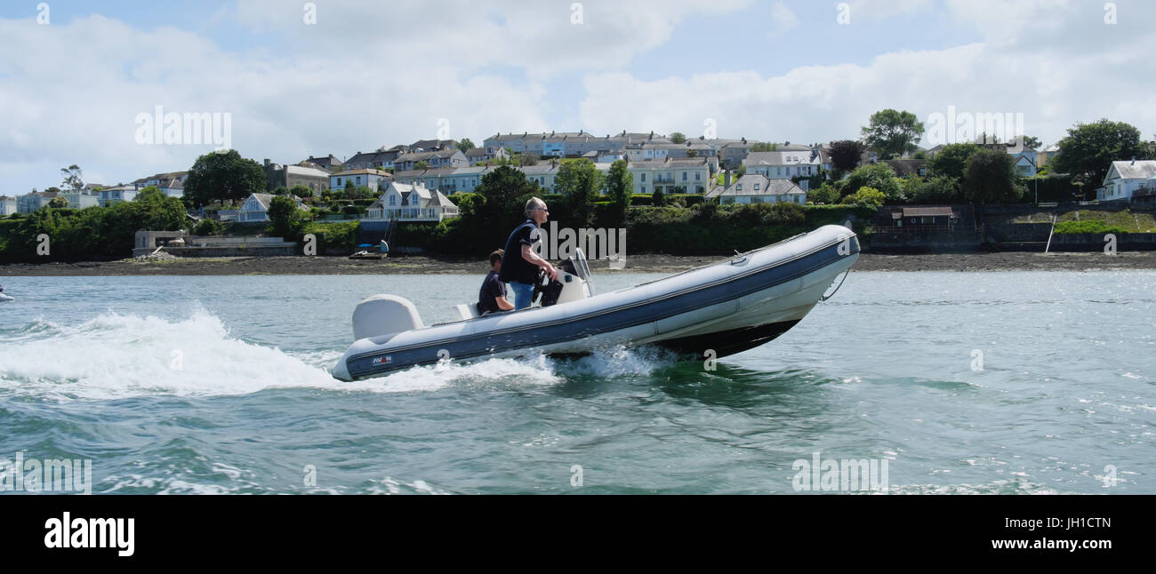 Rigid Inflatable boat at speed Stock Photo - Alamy