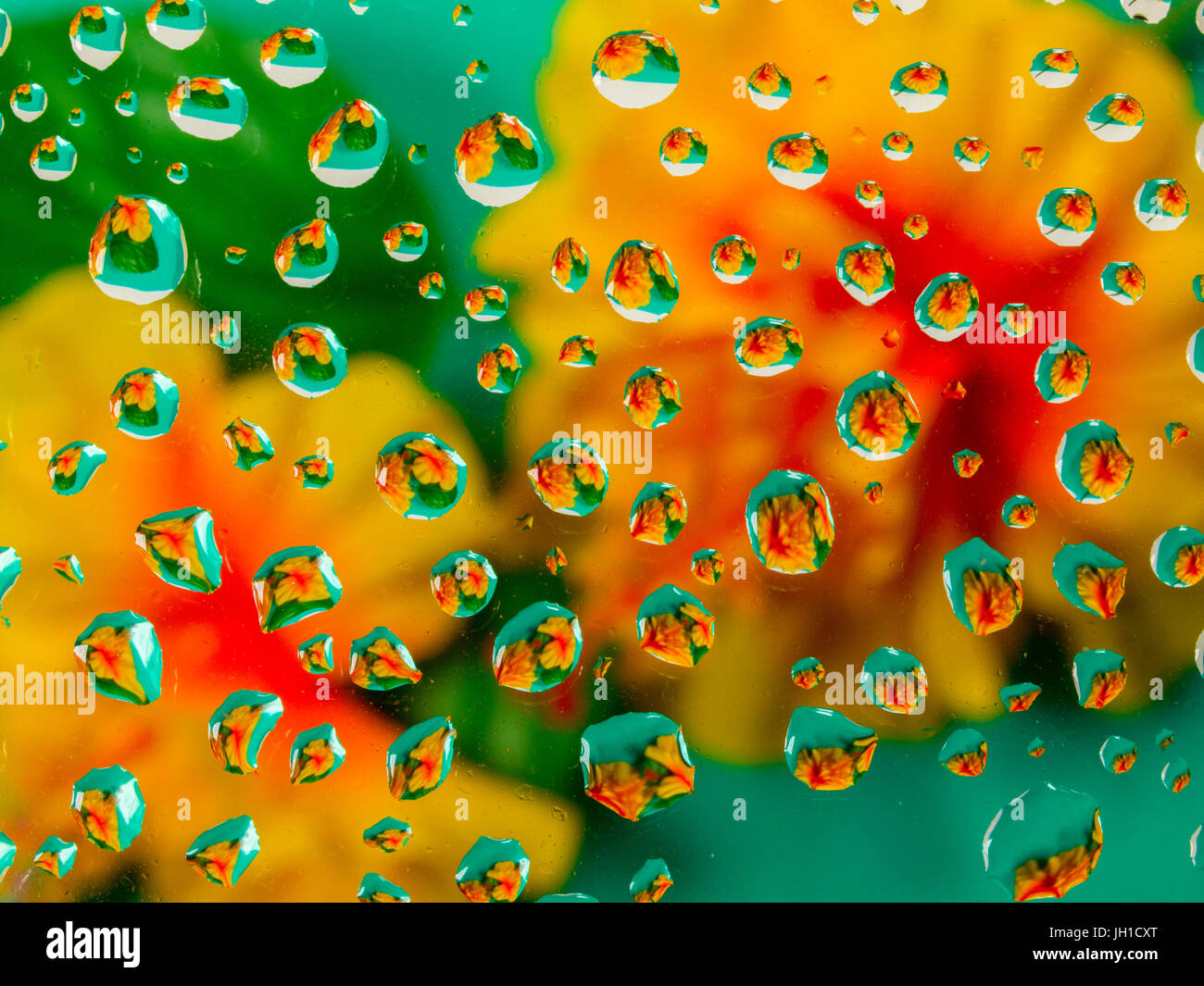 Water droplets creating a refraction of colors Stock Photo - Alamy