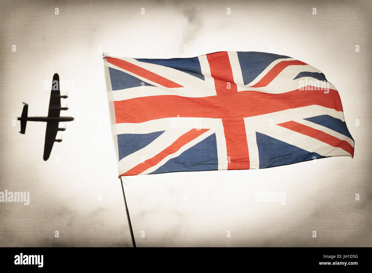 vintage toned bomber aircraft and British Union flag Battle of Britain ...