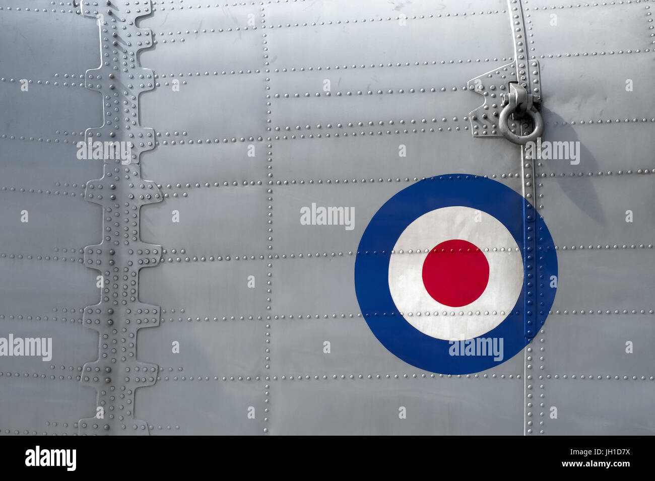 riveted fuselage panel on vintage british military aircraft Stock Photo ...