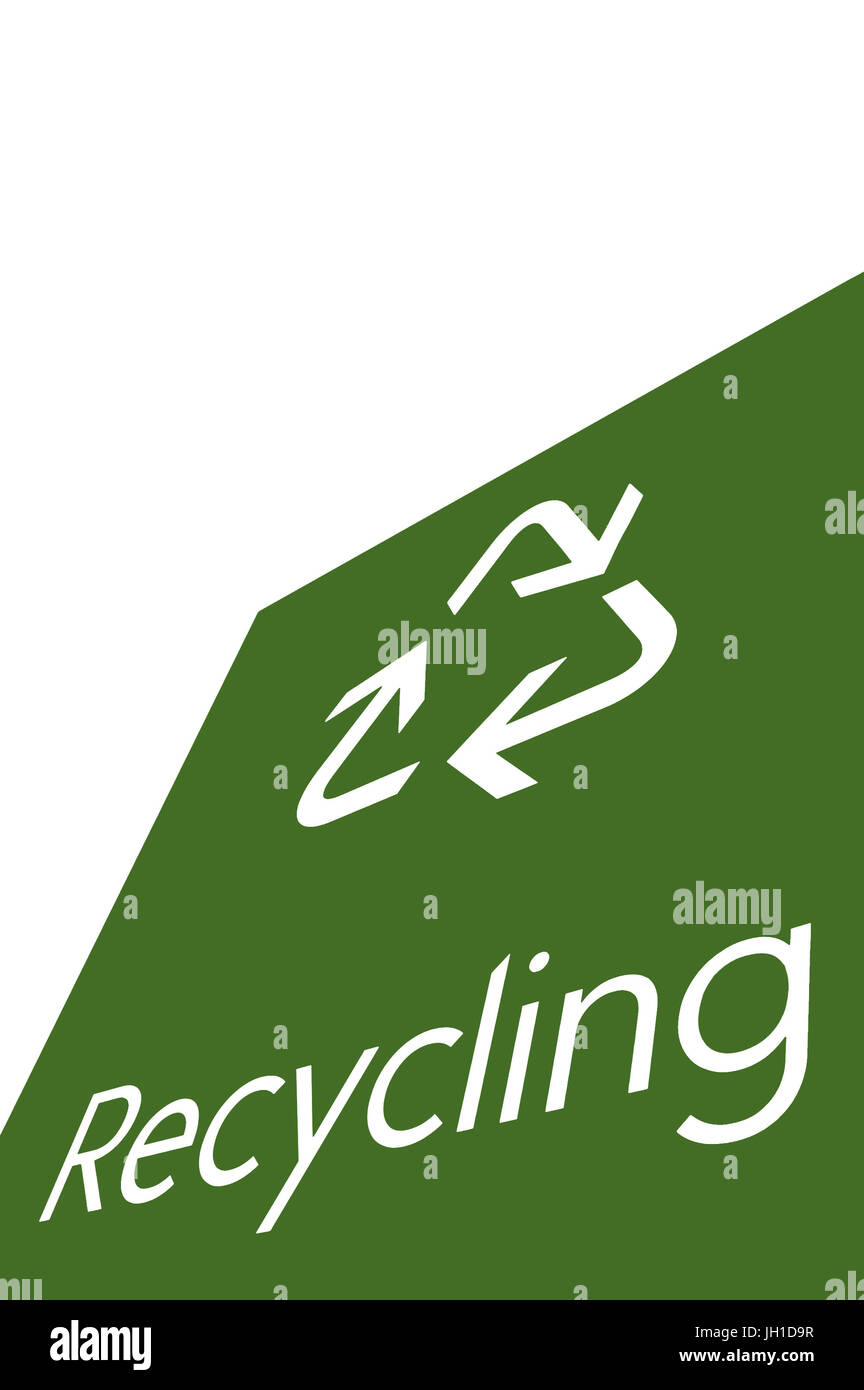 isolated recycling sign over white Stock Photo - Alamy