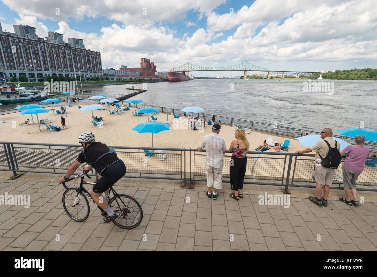 Montreal, CA - 9 July 2017: Clock Tower Beach in the Old Port of ...