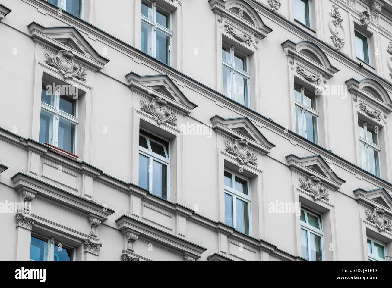 old residential building facade - restored facade in Berlin Stock Photo ...