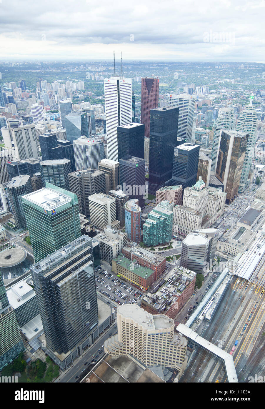 View from the top of the CN Tower of Toronto, Ontario, Canda Stock ...