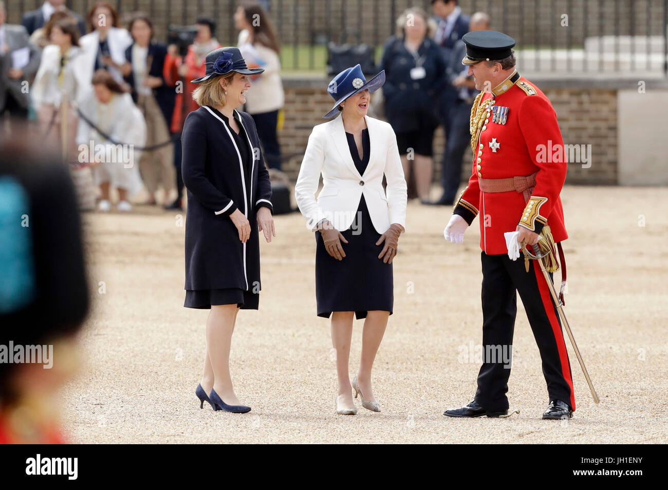 Prime Minister Theresa May and Home Secretary Amber Rudd as they arrive ...