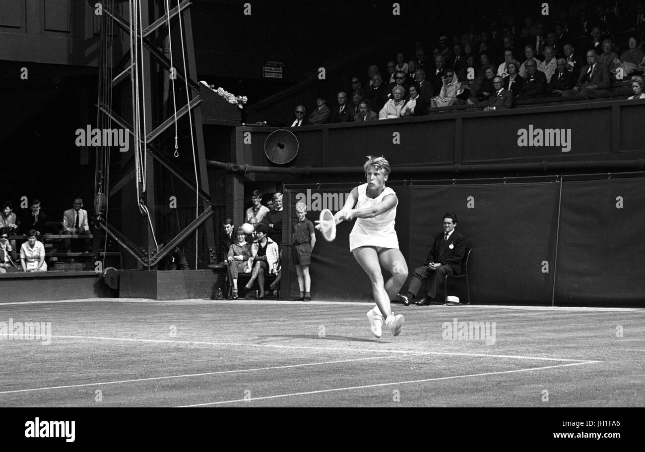Britain's Ann Haydon-Jones beating the American Mary-Ann Eisel 6-2, 5-7 ...