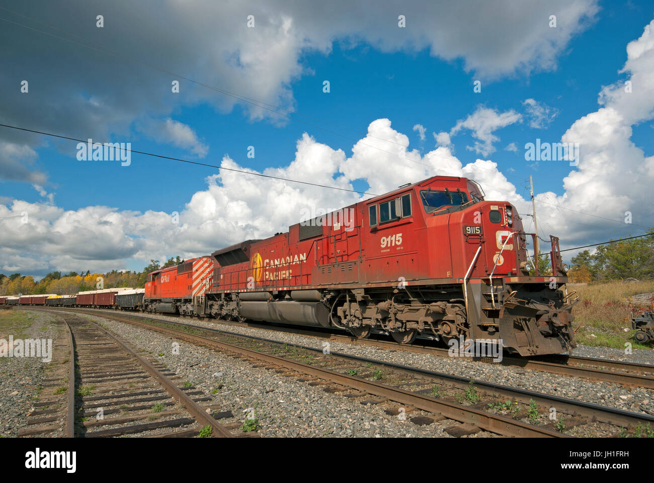 Freight train of the Canadian Pacific railway, Manitoba, Canada Stock Photo - Alamy