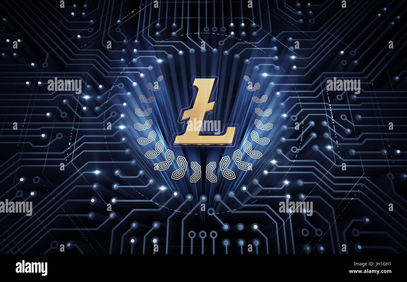 Cryptocurrency litecoin coin circuit hi-res stock photography and ...