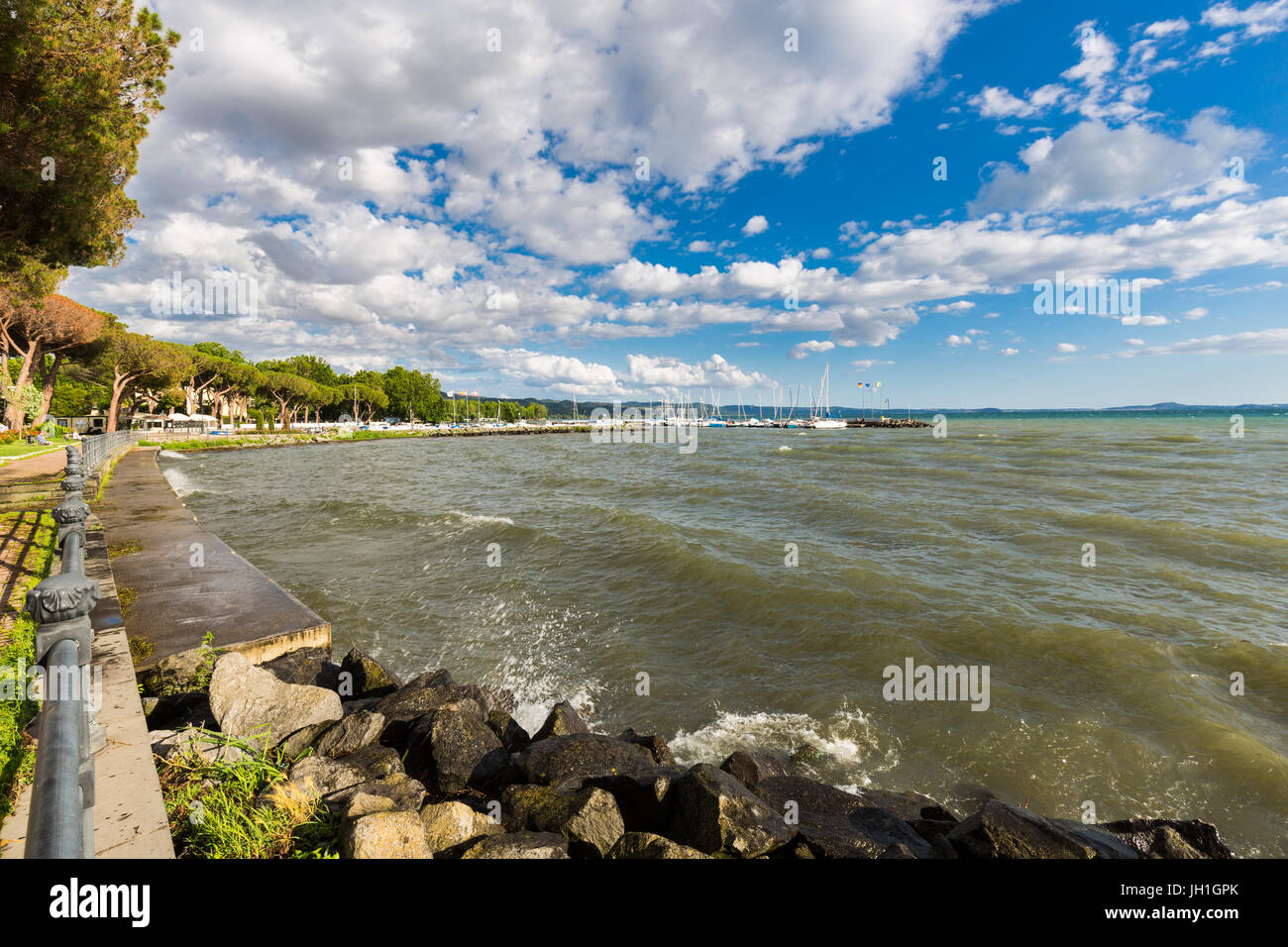A view of lake Bolsena - Viterbo Stock Photo - Alamy
