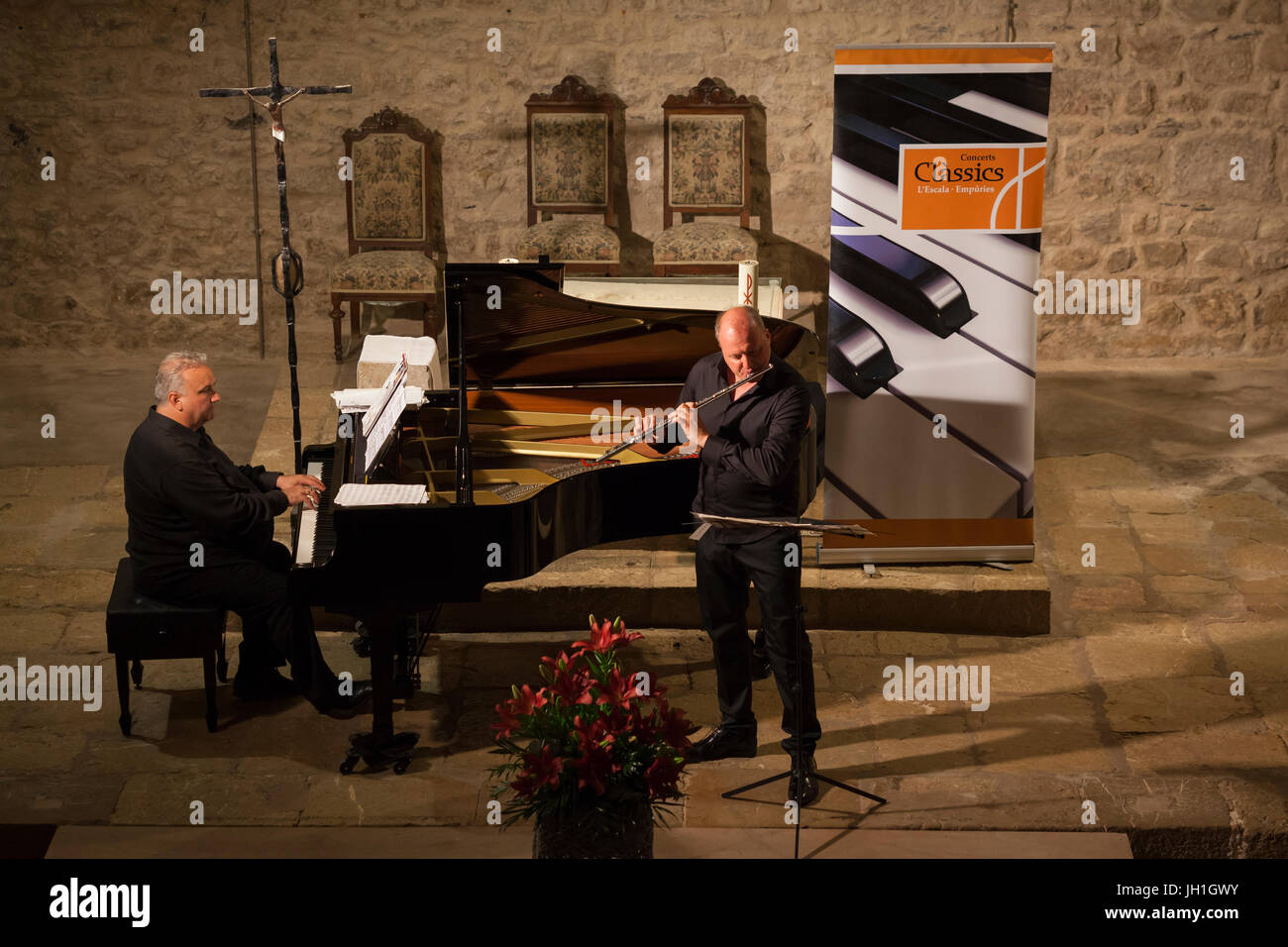 Flautist Stefano Maffizzoni and pianist Palmiro Simonini performing at ...