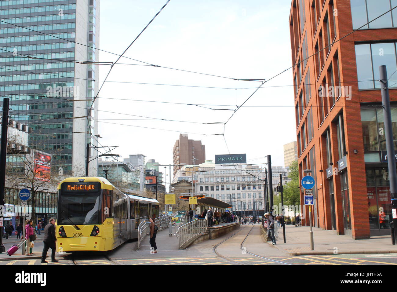 Manchester Metrolink Tram En Route to Media City UK Stock Photo - Alamy