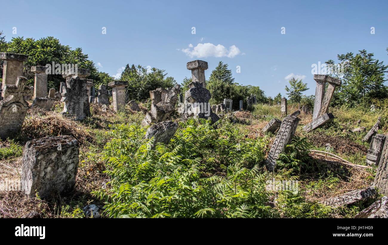 East Serbia - Tombstones at the Ancient Bogomil Cemetery Stock Photo ...