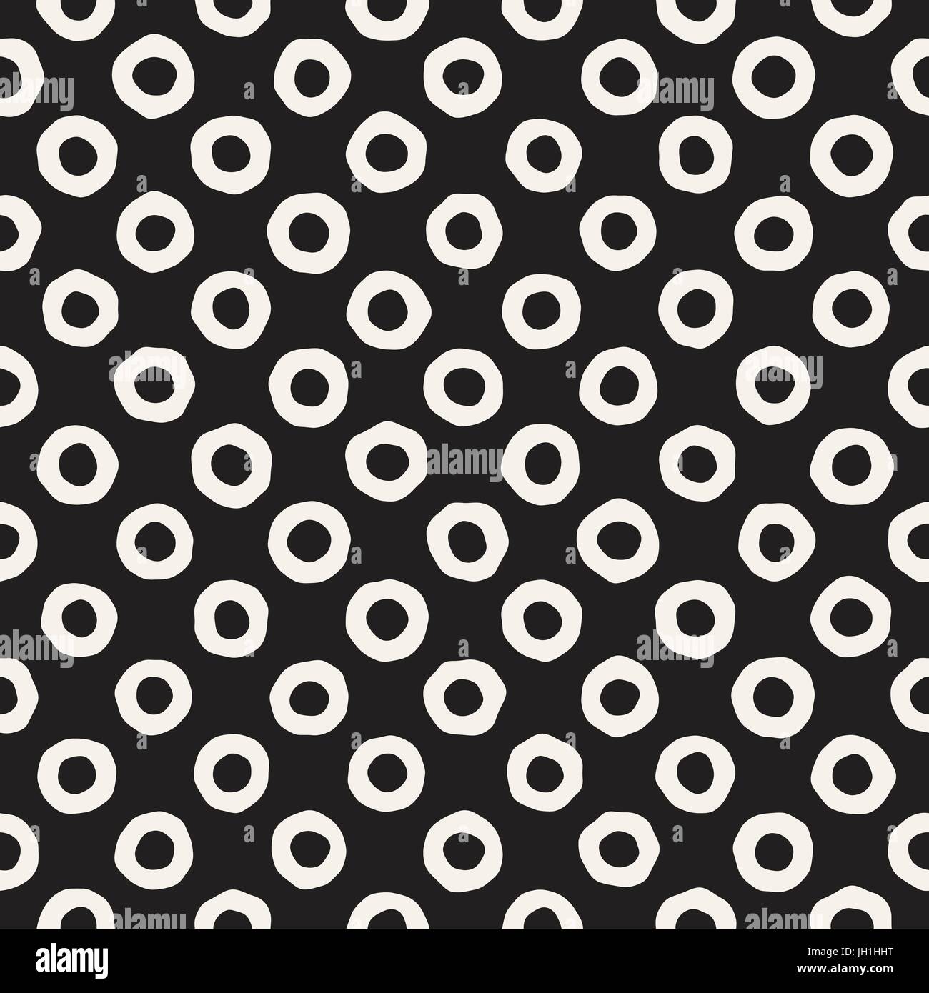 Hand drawn black and white ink abstract seamless pattern. Vector ...
