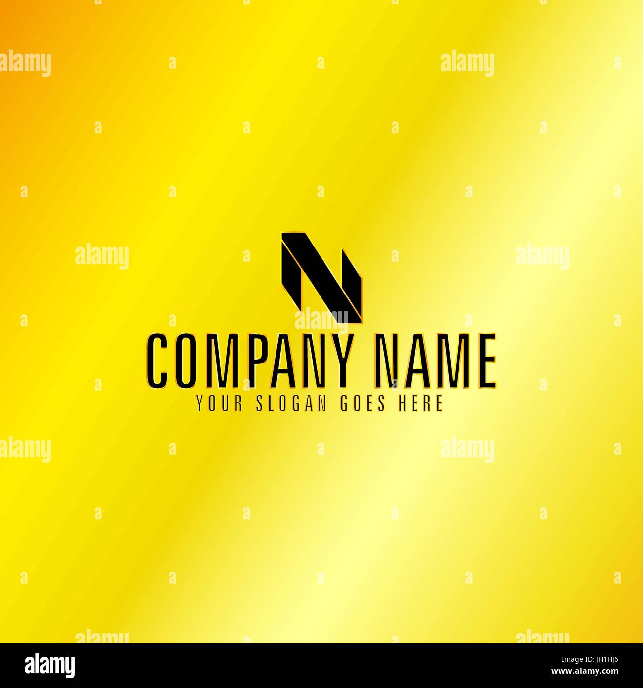 Black Letter N Emblem with Golden Background, Vector, Illustration ...