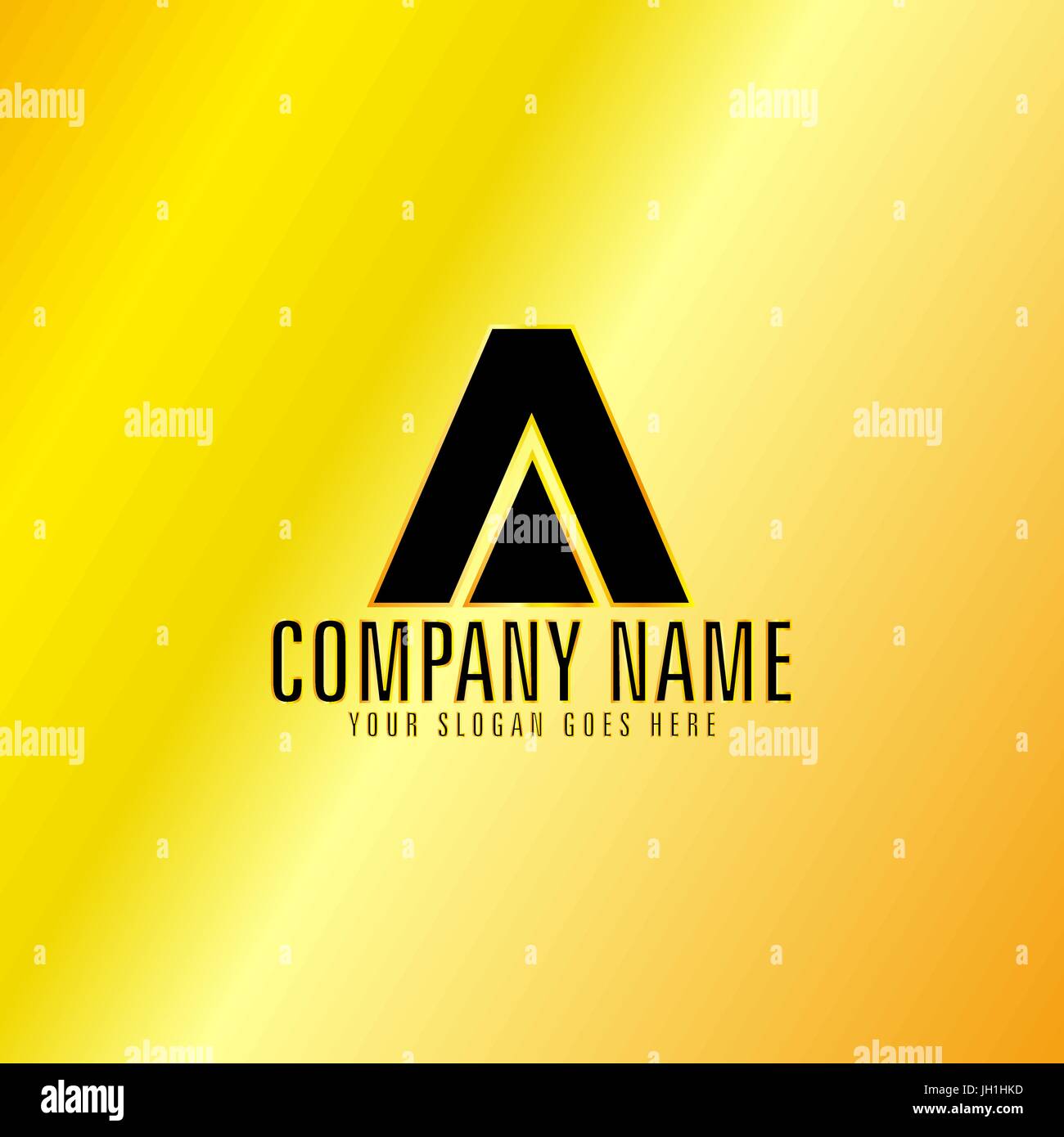 Black Letter A Emblem with Golden Background, Vector, Illustration ...