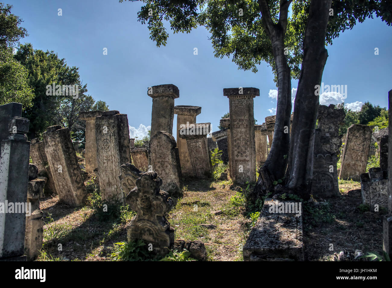 East Serbia - Tombstones at the Ancient Bogomil Cemetery Stock Photo ...